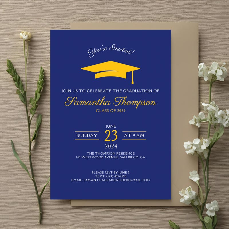 Blue Gold Graduation - Etsy