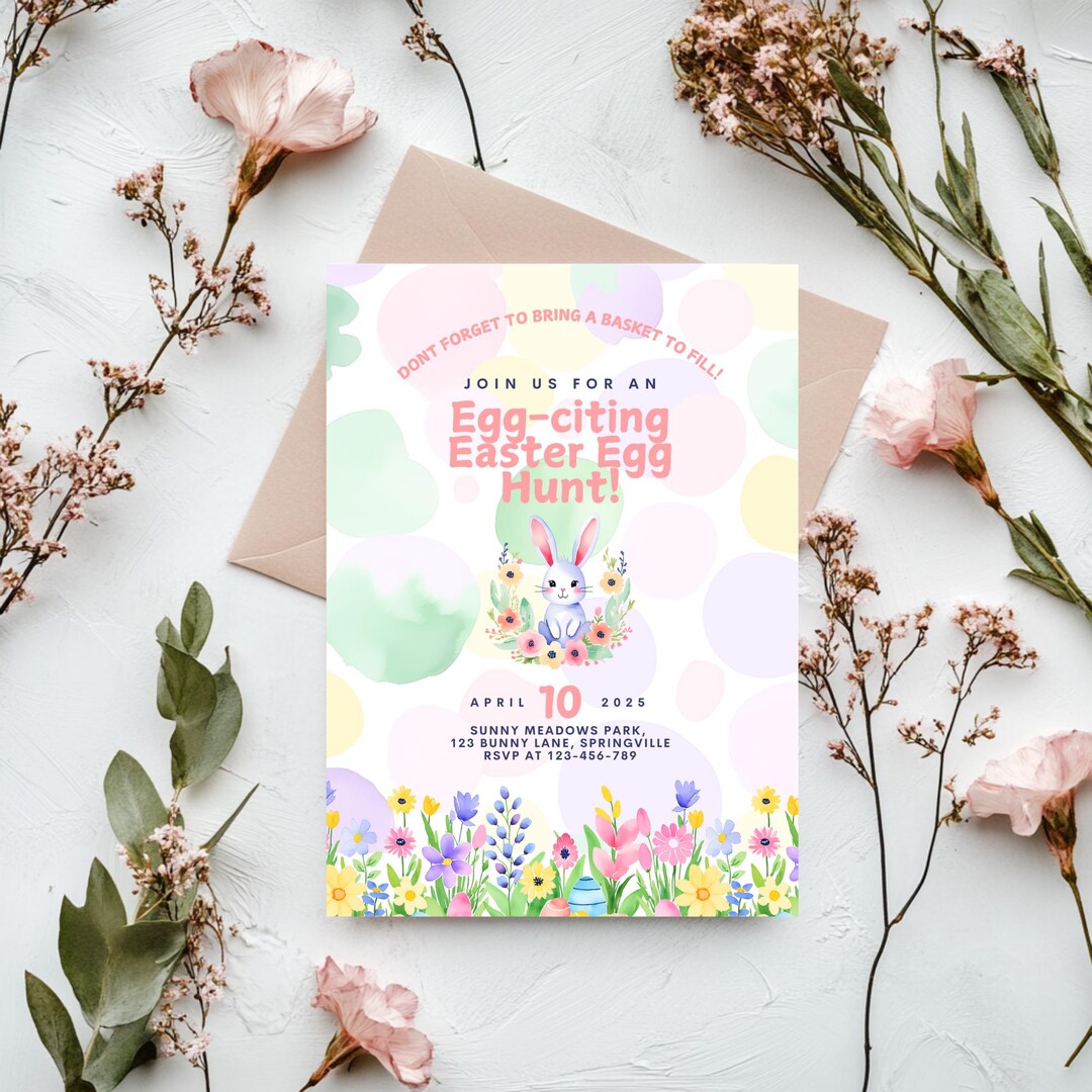 Easter Egg Scavenger Hunt for Kids DIY Printable Template Invitation ...