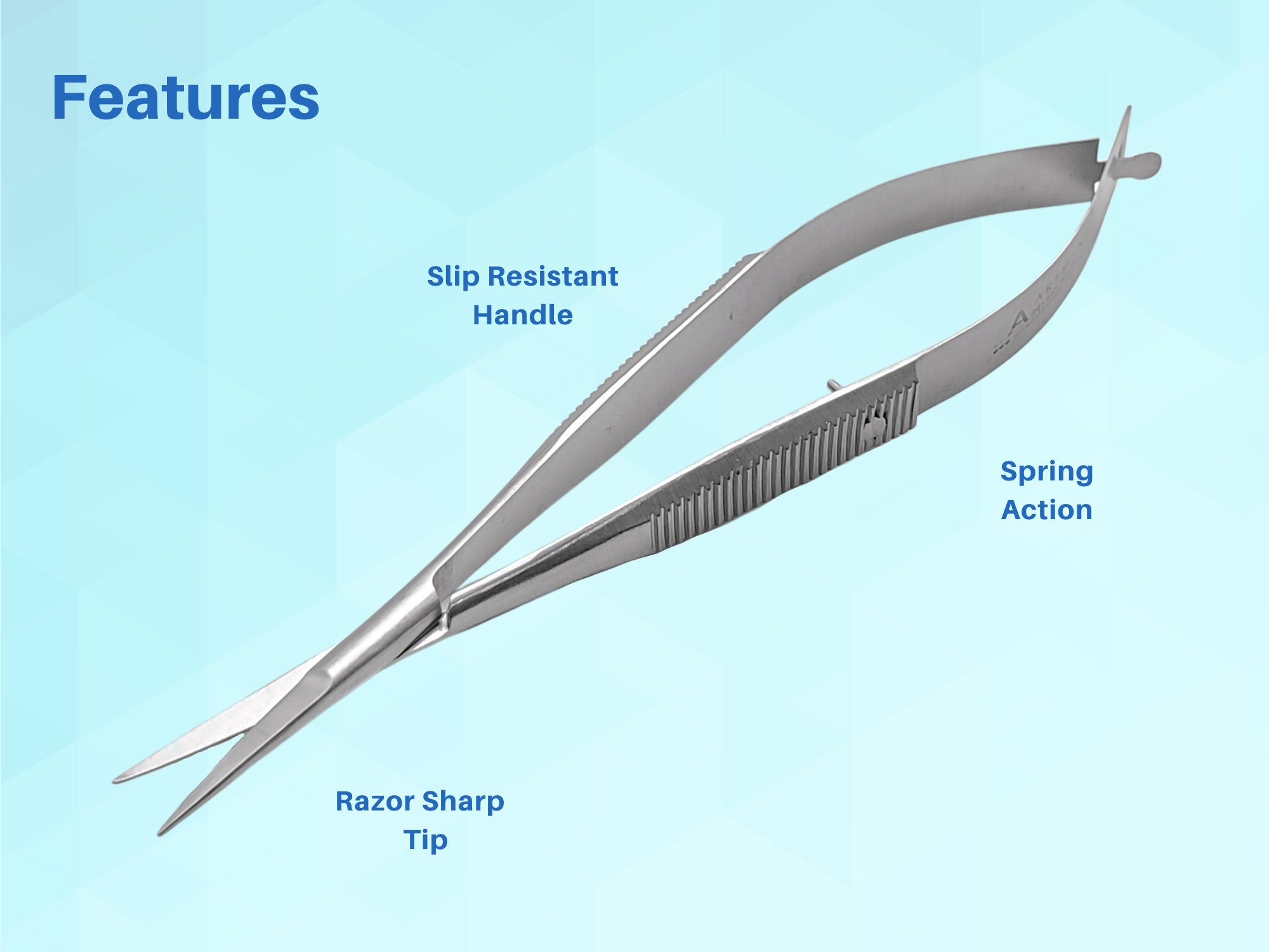 Micro Scissors 4.5 Straight Castroviejo Stitch Cutting Embroidery Spring Action Extra Sharp ...