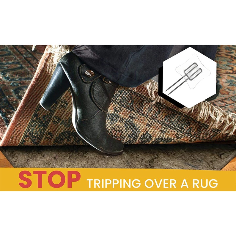 Rug Settlers Rug Pins Pack of 6 Rug Anchors Secure a Rug Over a Rug ...