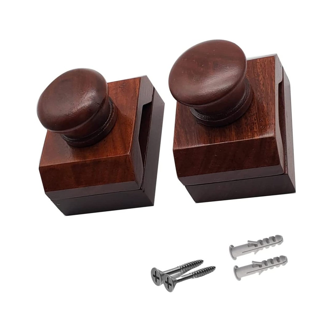 Hinge Back Wooden Quilt Rug Wall Hanger – Cherry Brown – 2 Clamps for ...