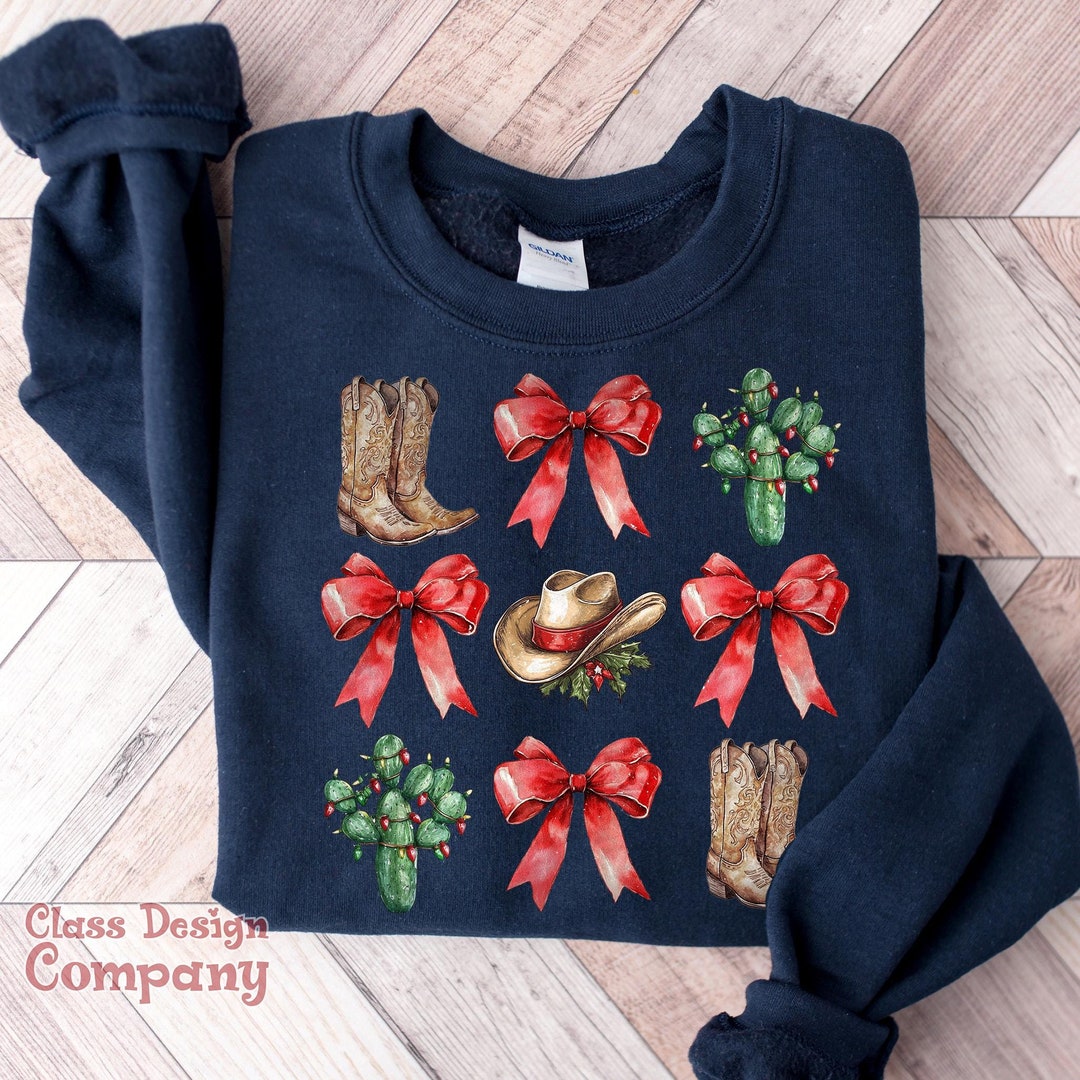 Retro Western Christmas Sweatshirt, North Pole Rodeo Sweatshirt, Trendy ...