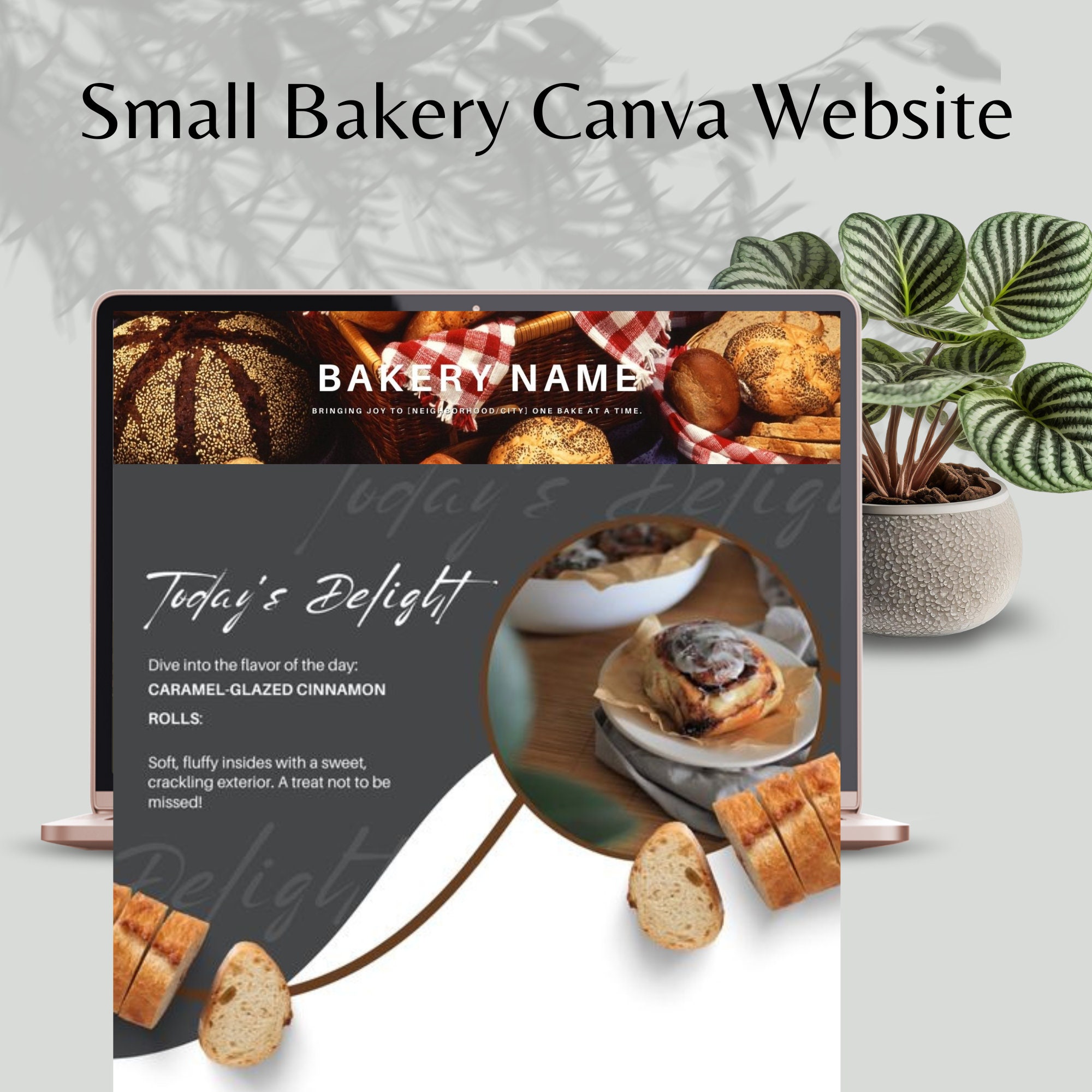 Small Bakery Canva Website | INSTANT DOWNLOAD | Home Bakery, Bake Shop ...