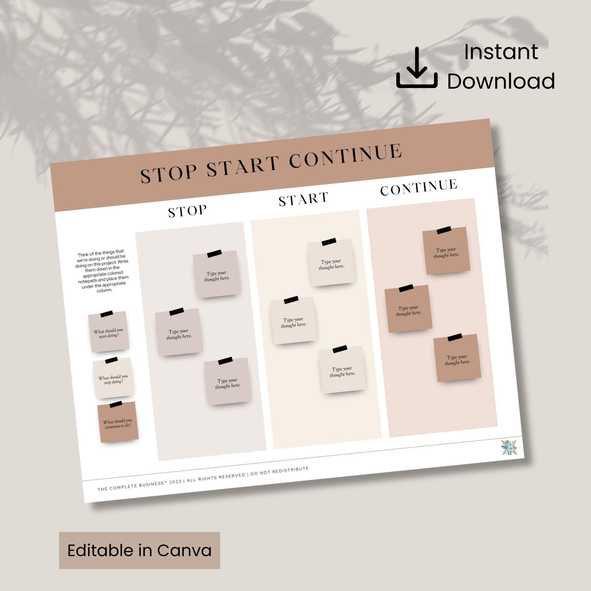 Stop Start & Continue Worksheet INSTANT DOWNLOAD Neutral - Etsy