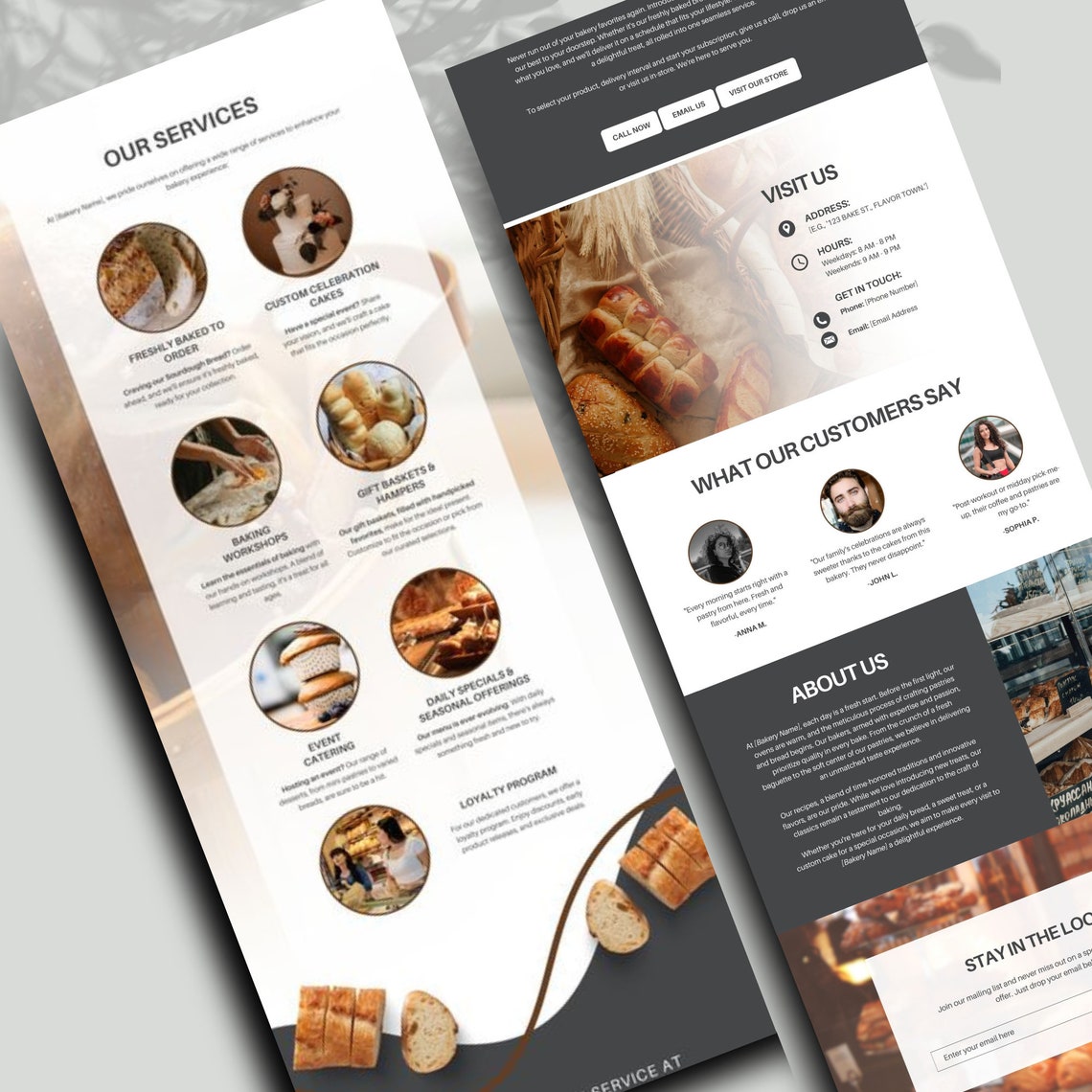 Small Bakery Canva Website INSTANT DOWNLOAD Home Bakery, Bake Shop ...
