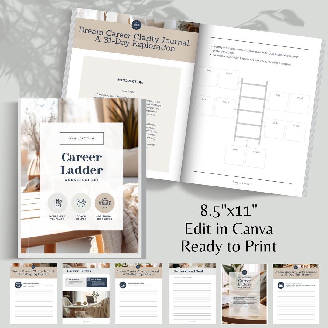 Career Ladder Worksheet & Journal | INSTANT DOWNLOAD | Dream Job ...