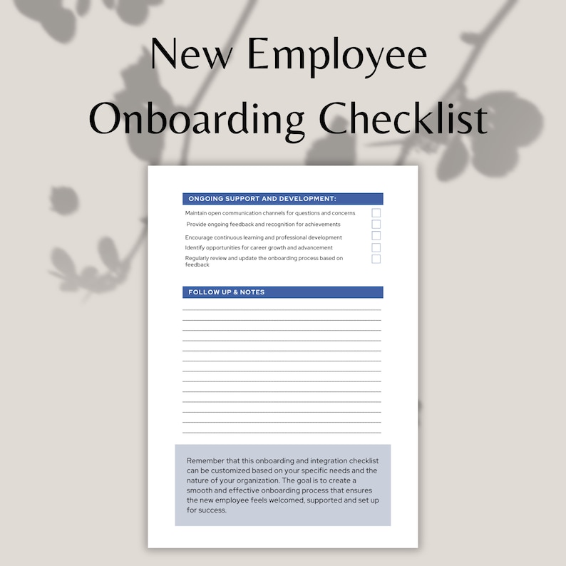 New Employee Checklist Template INSTANT DOWNLOAD New - Etsy