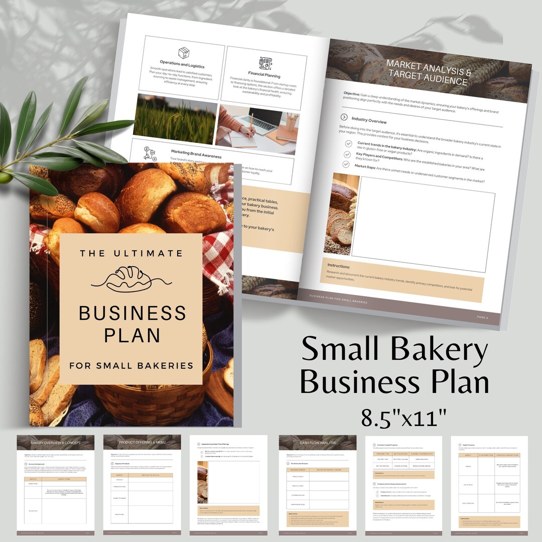 Small Bakery Business Plan | INSTANT DOWNLOAD | Home Bakery, Bake Shop ...