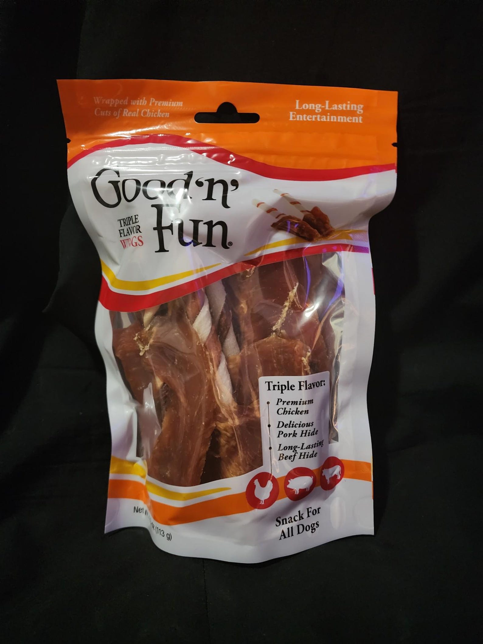 Good 'N' Fun Triple Flavor Wings Premium Chicken, Delicious Pork Hide ...