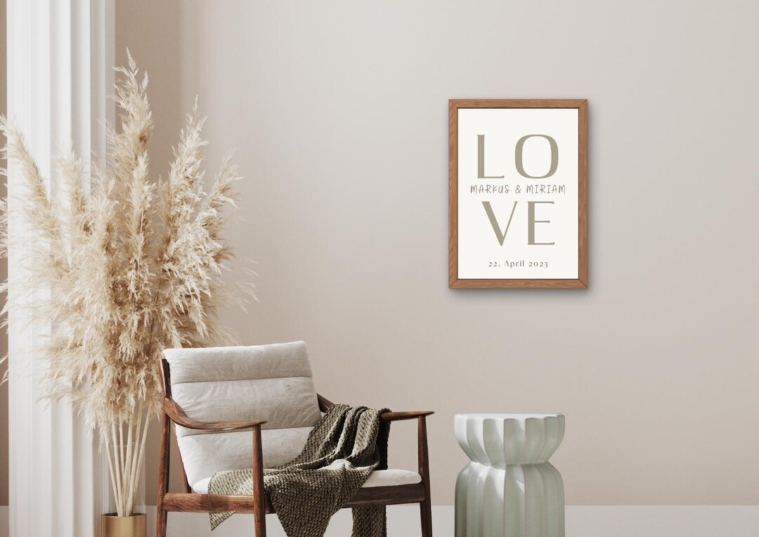 Love Poster Personalized With Name and Date – Wedding & Anniversary ...