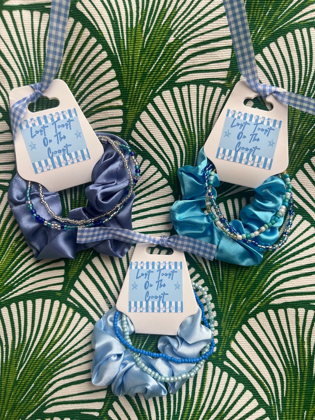 Coastal Cowgirl Bachelorette Favor: Blue Scrunchie & Bracelet Set - Etsy