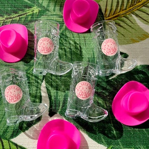 Cowgirl Boot Shot Cups With Labels and Mini Cowgirl Hat - Etsy