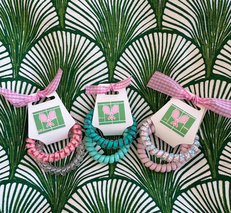 Tennis Party Favor: Spiral Hair Tie Set - Etsy