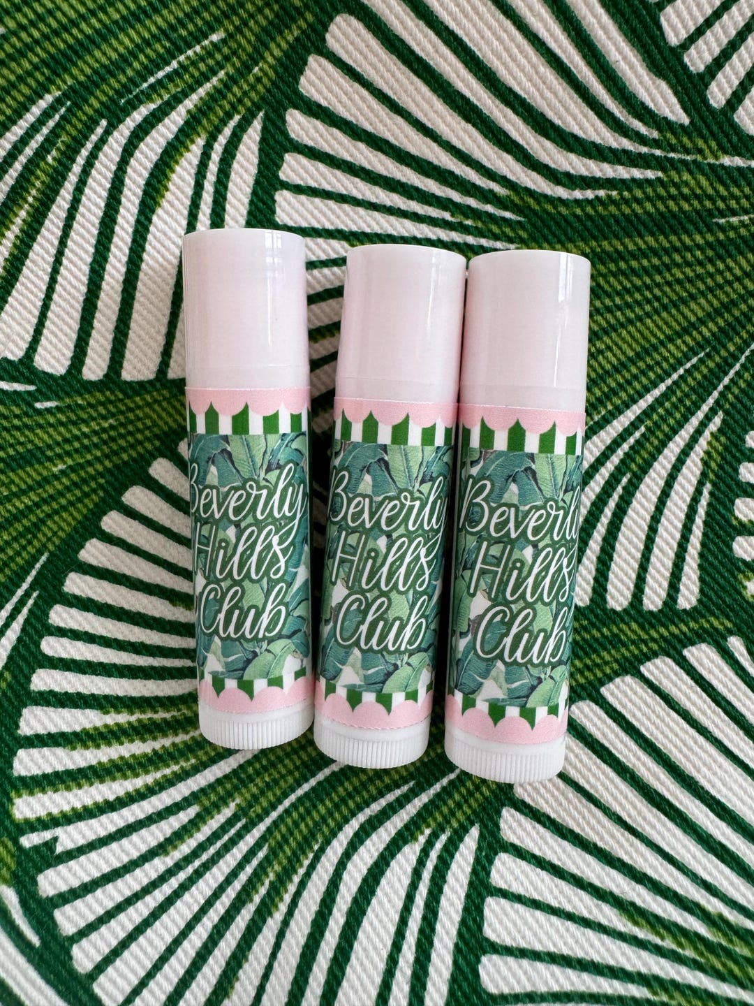 Beverly Hills Themed Chapstick Palm Leaf Print Favors Palm Beach ...