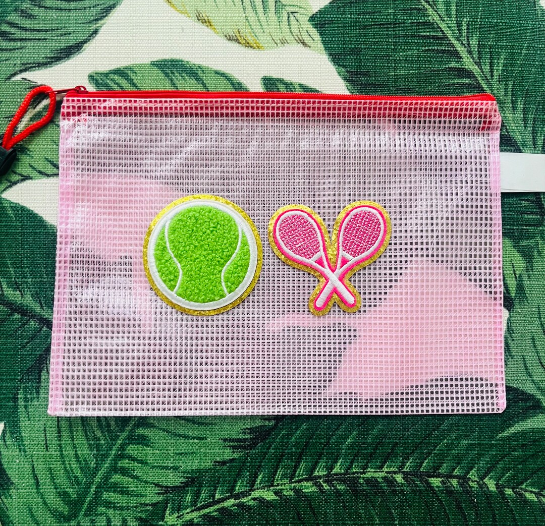 Customized Tennis Lover Gift Wet Dry Pool Mesh Zipper Bag, Cosmetic ...