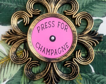 Press for Champagne Bell Sign Decor - Etsy
