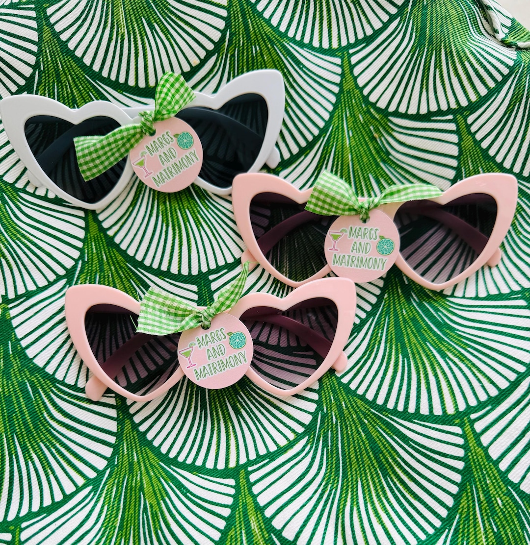 Heart Sunglasses Margs and Martimony Bachelorette Favor - Etsy