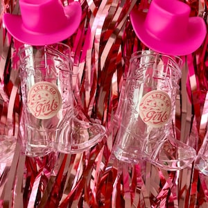 Cowgirl Boot Shot Cups With Labels and Mini Cowgirl Hat - Etsy