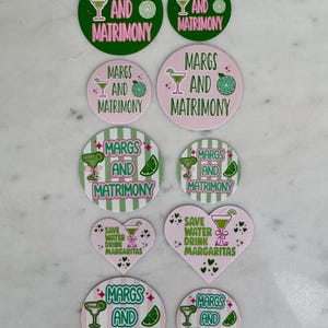 Margs and Matrimony Bachelorette Party Stickers, Margarita Confetti - Etsy
