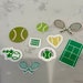 Handmade Tennis Party Confetti: Courts, Balls, Rackets - 65 Piece Set ...