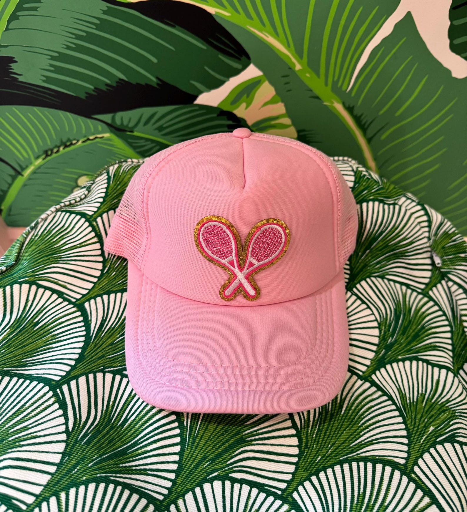 Glitter Tennis Trucker Hat: Customizable Tennis Ball or Racquet - Etsy