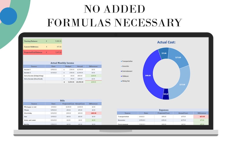 Monthly Budget - Excel - Template - Instant Download - Etsy