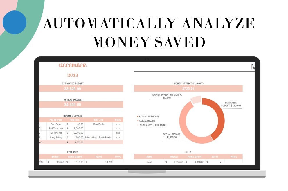 Monthly Budget Multiple Incomes excel Template Instant Download - Etsy