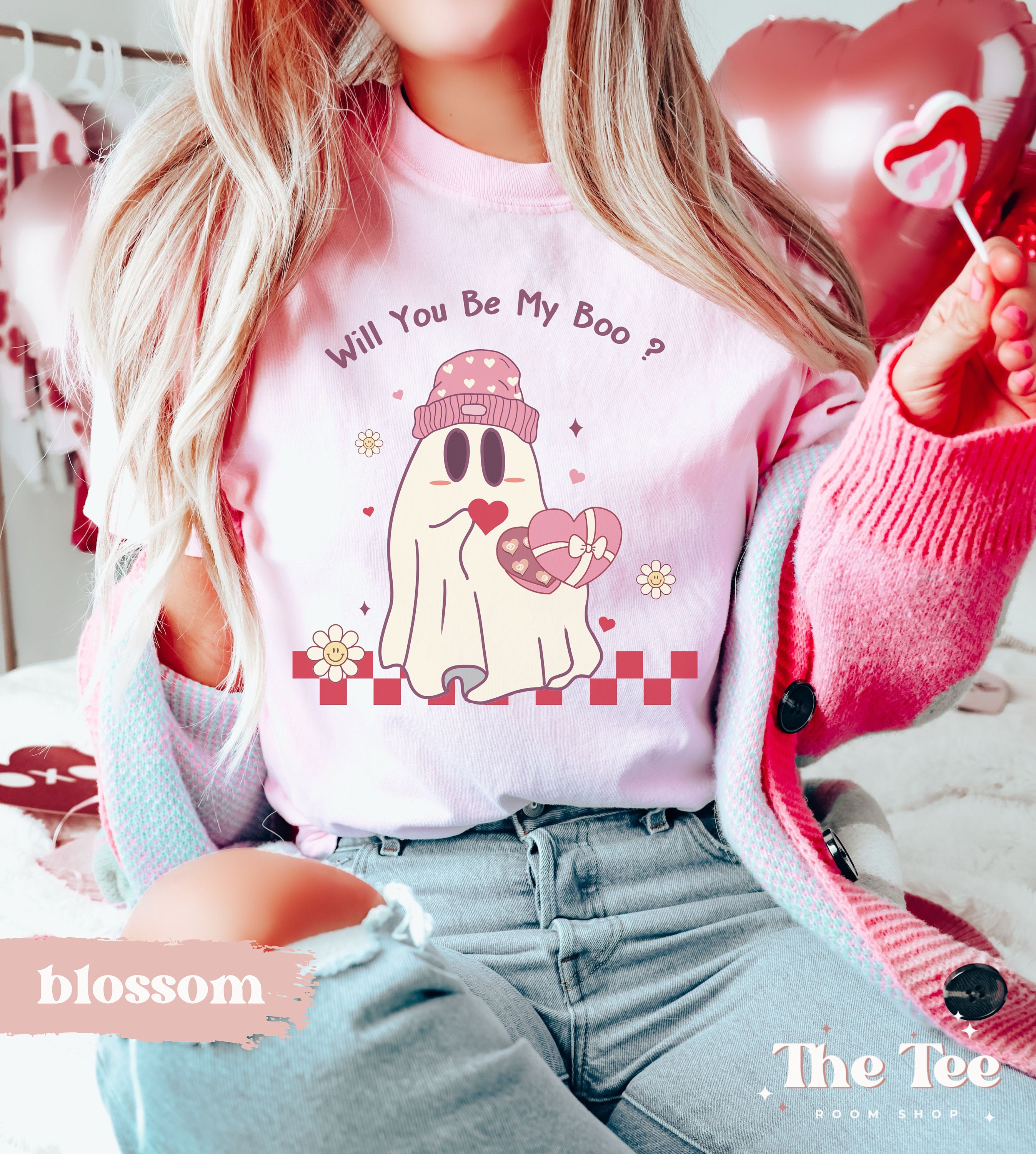 Will You Be My Boo Shirt, Comfort Colors Valentine's Day Shirt, Ghost ...