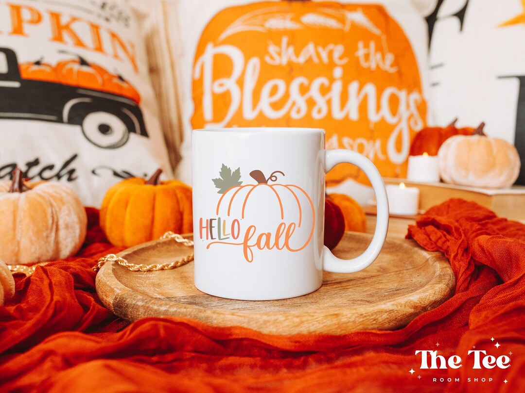 Hello Fall Mug, Fall Coffee Mug, Fall Mugs, Cute Fall Mug, Cozy Mug ...