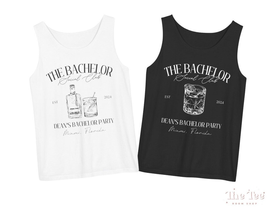 Custom Bachelor Party Tank Tops, Personalized Social Club Bachelor ...