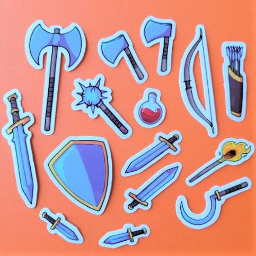 Fantasy Weapons Pack - 15 Vinyl Sticker - Etsy