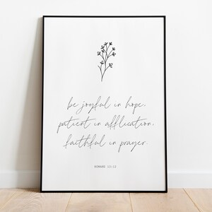 Romans 12:12 | Bible Verse | Minimalist | Simple | Wall Decor ...