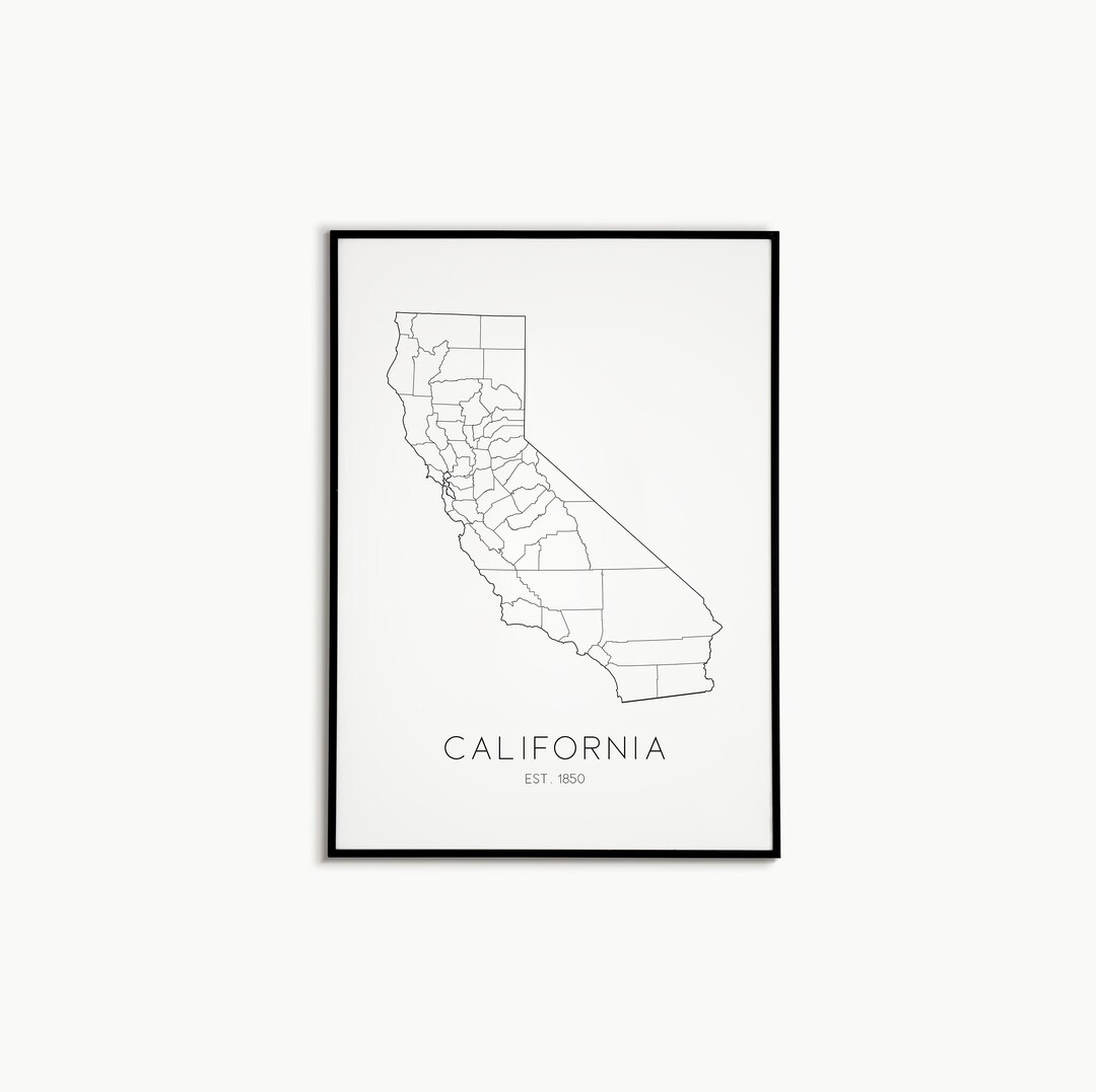 California Map | Minimalist | World Map | Wall Decor | Travel Decor ...