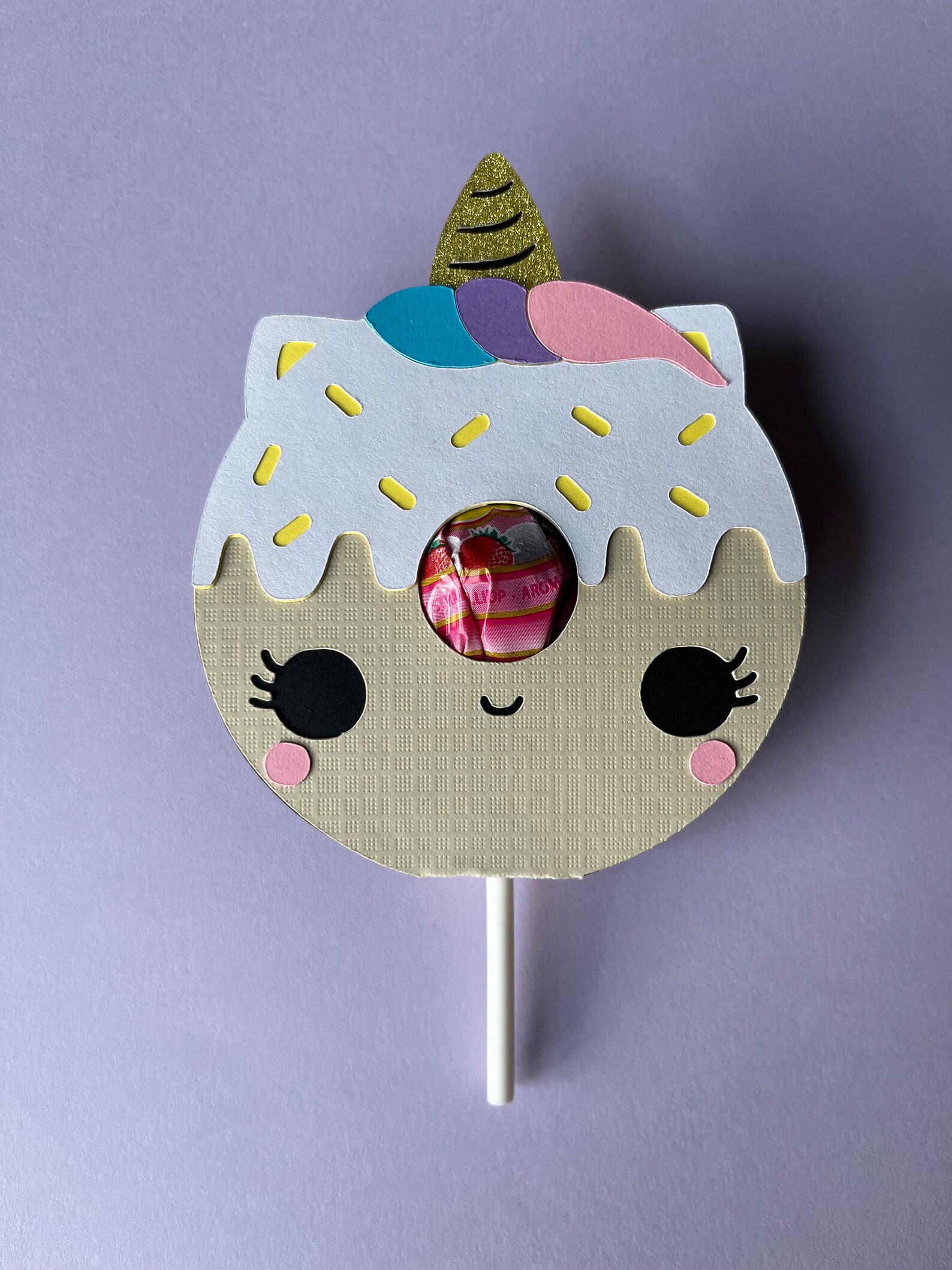 DIY Donut Lollipop Sucker Holder Cute Unicorn Girl Boy Bowtie Hairbow ...