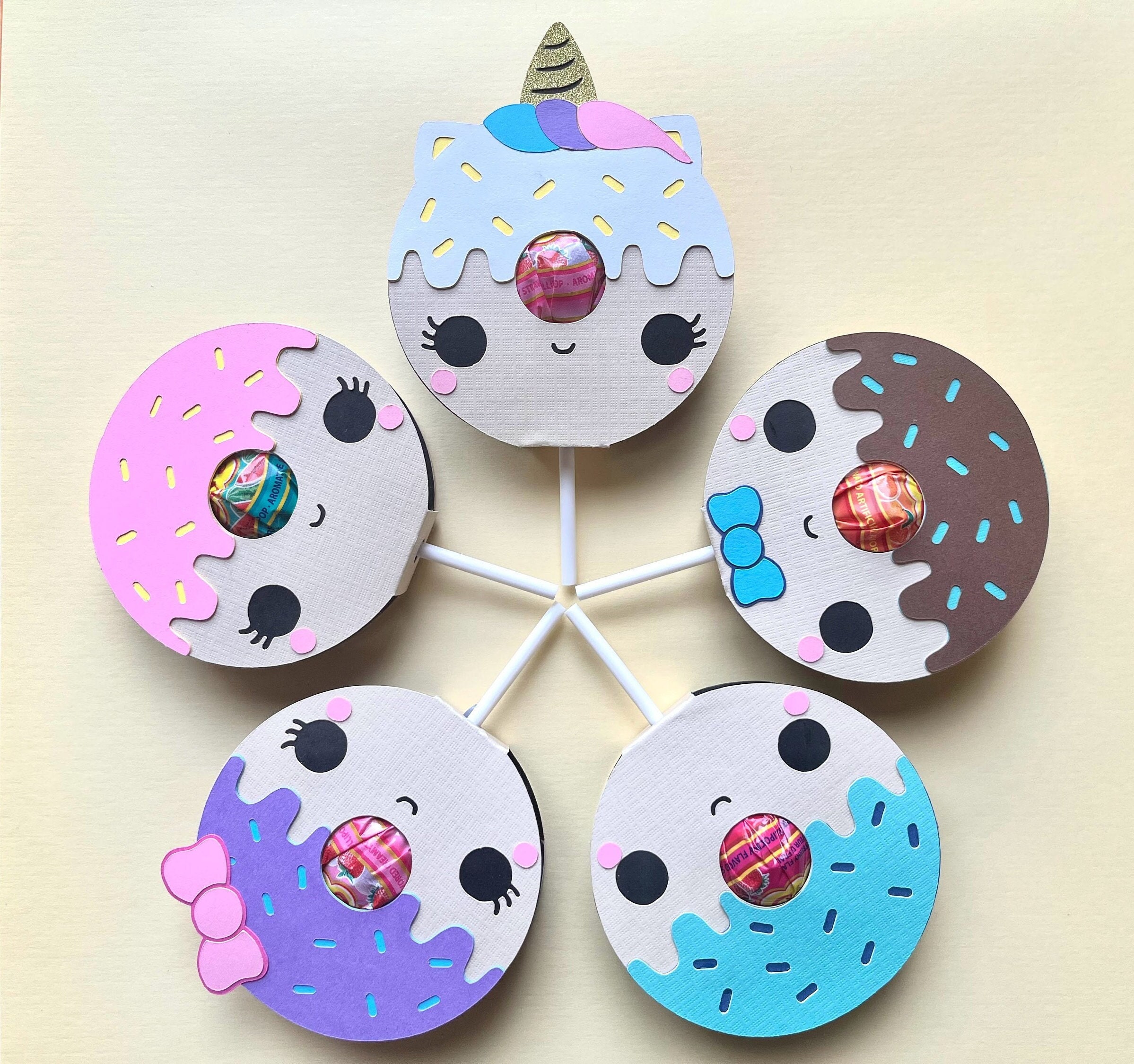 DIY Donut Lollipop Sucker Holder Cute Unicorn Girl Boy Bowtie Hairbow ...