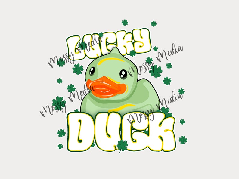 Lucky Duck PNG, St. Patricks Day PNG, Shamrock PNG, Four Leaf Clover ...
