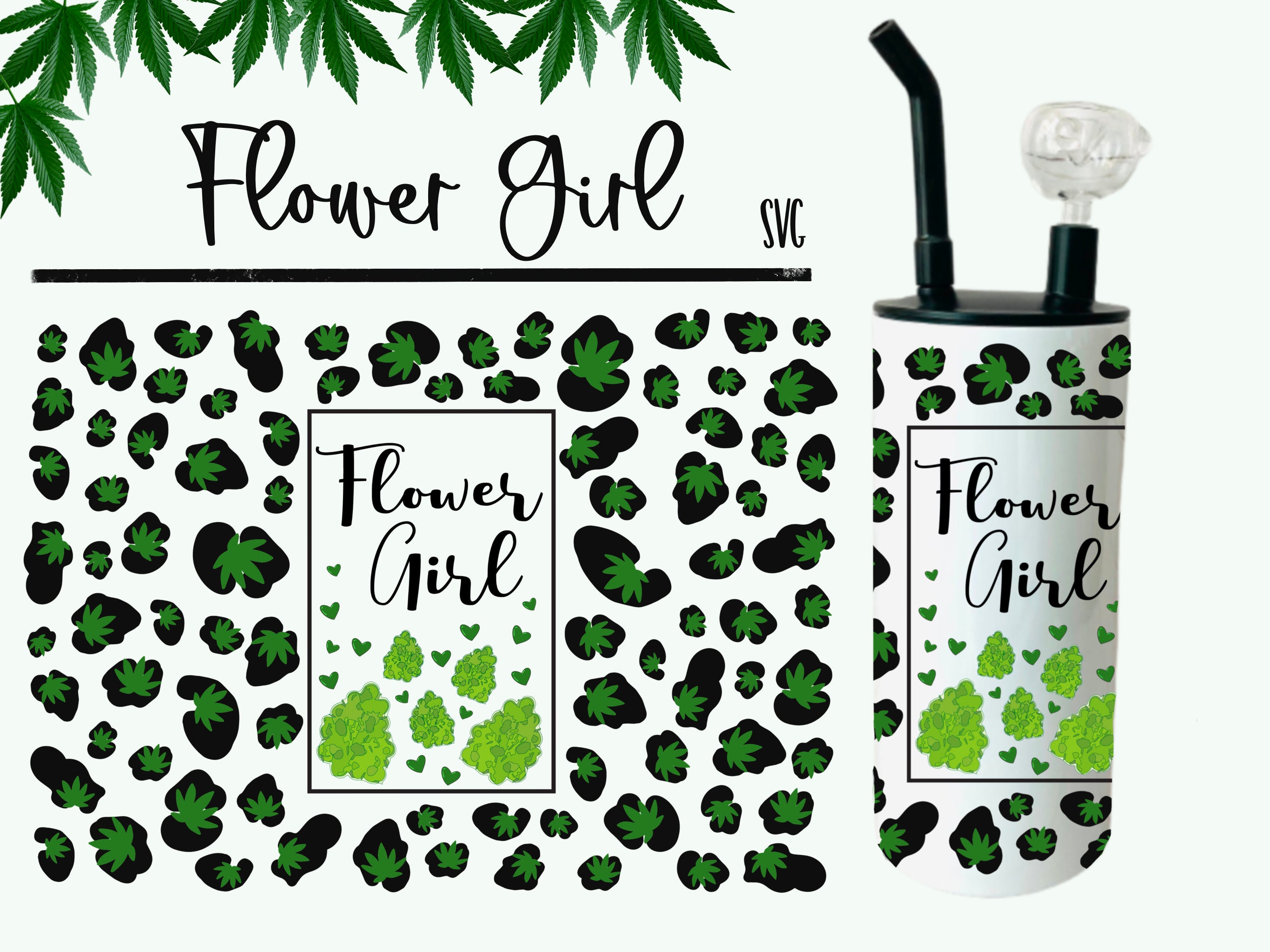 Flower Girl 420 22oz Hookah Tumbler SVG PNG Wrap File, 420 Wrap Svg Png ...