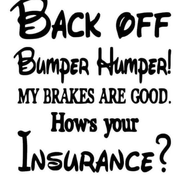 Back off Bumper Humper Stitch - Etsy