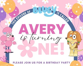 Bingo Birthday Invitation// Cute Bluey Birthday Invite// Bluey Birthday ...