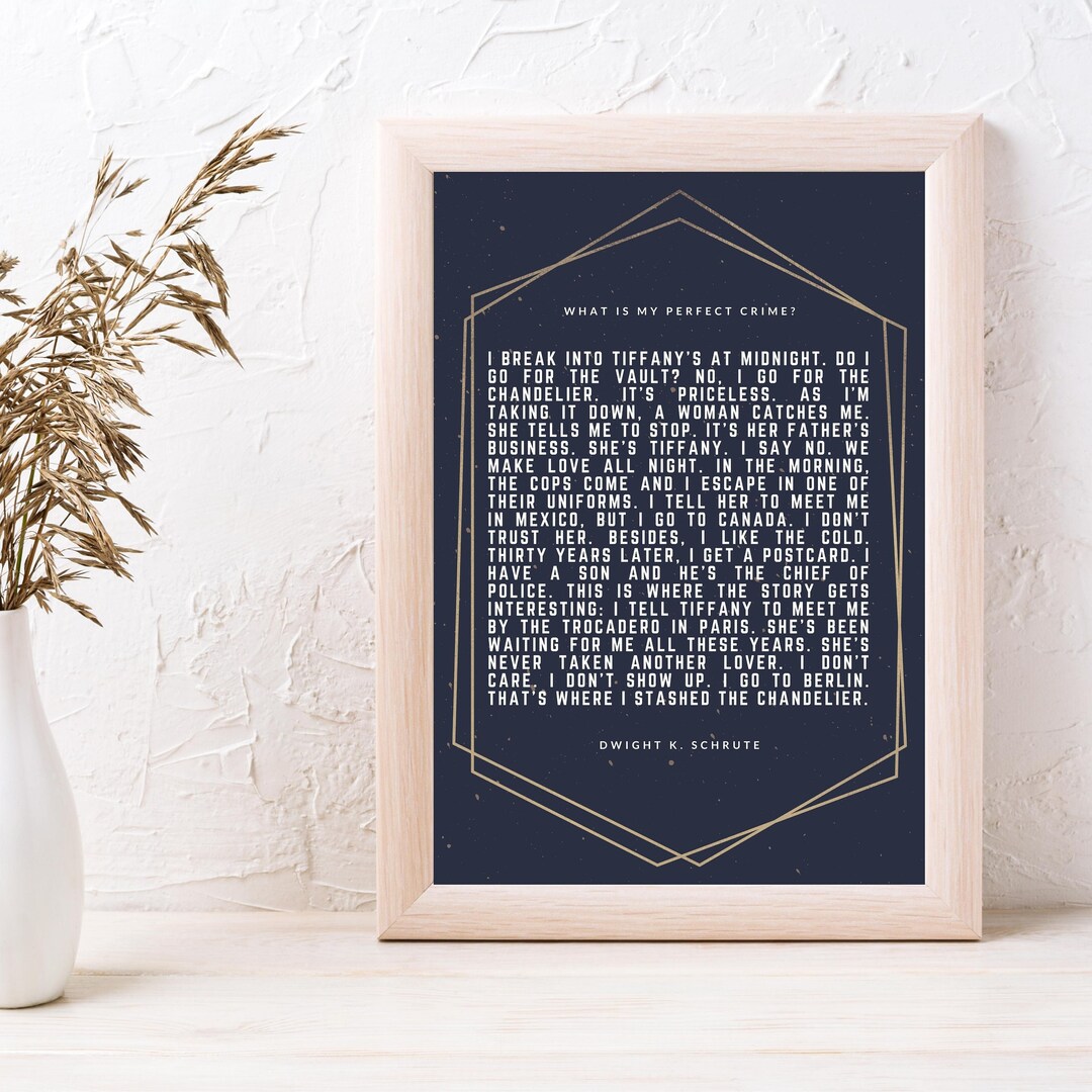 Printable Art What is My Perfect Crime TV Monologue Art Printable Quote ...