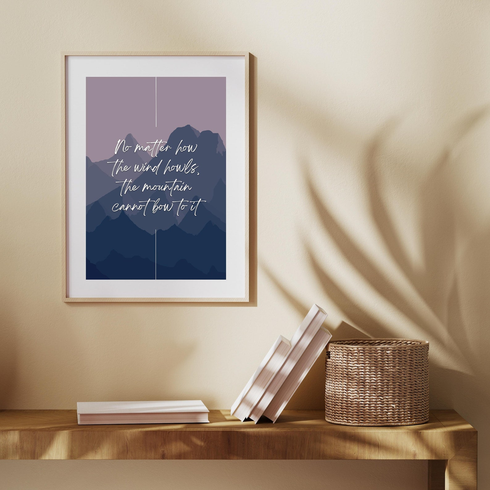 Printable Art No Matter How the Wind Howls the Mountain Cannot Bow to ...