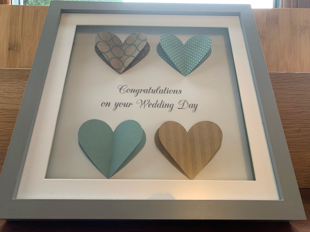 Congratulations on Your Wedding Day Heart Box Frame Gift - Etsy
