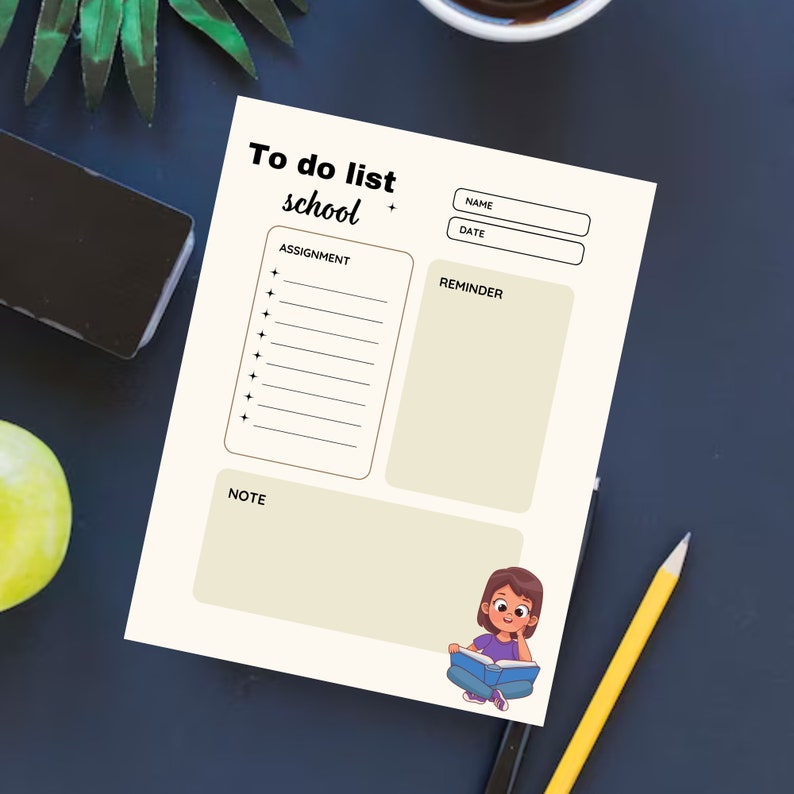 School To-do List Template | Printable Student Organizer | Daily Task ...