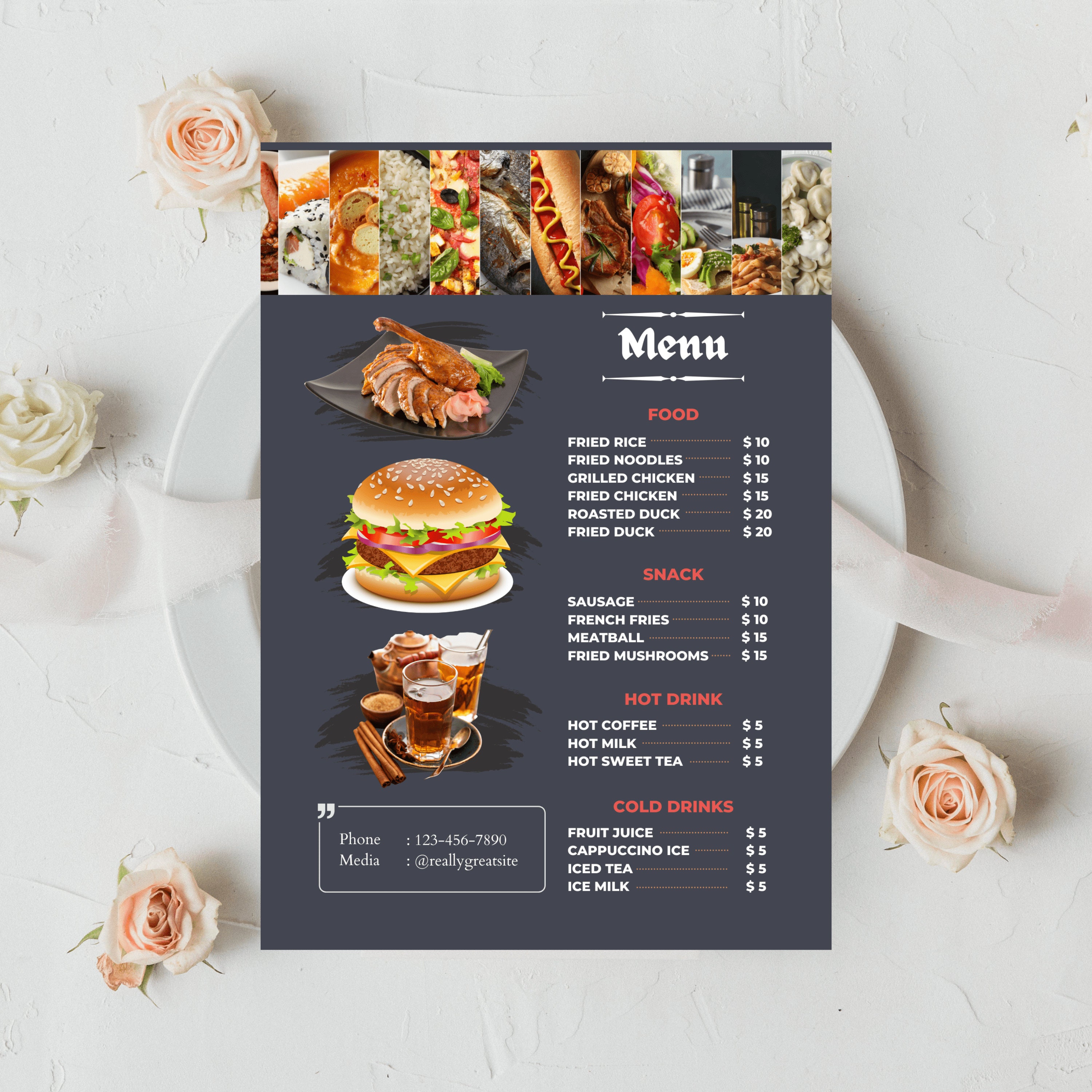 Editable Restaurant Menu Template Customizable Design for Your Unique ...