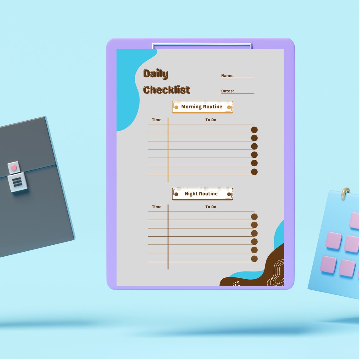 Printable Task Checklist,planner Insert,planning, Daily Routine Chart ...