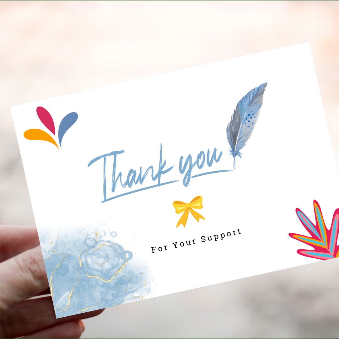 Support Thank You Card Template | Gratitude Appreciation Note ...