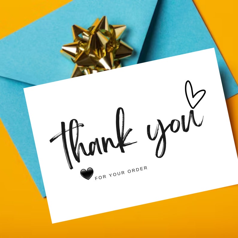 Order Thank You Card Template Appreciation Note Personalized Design ...