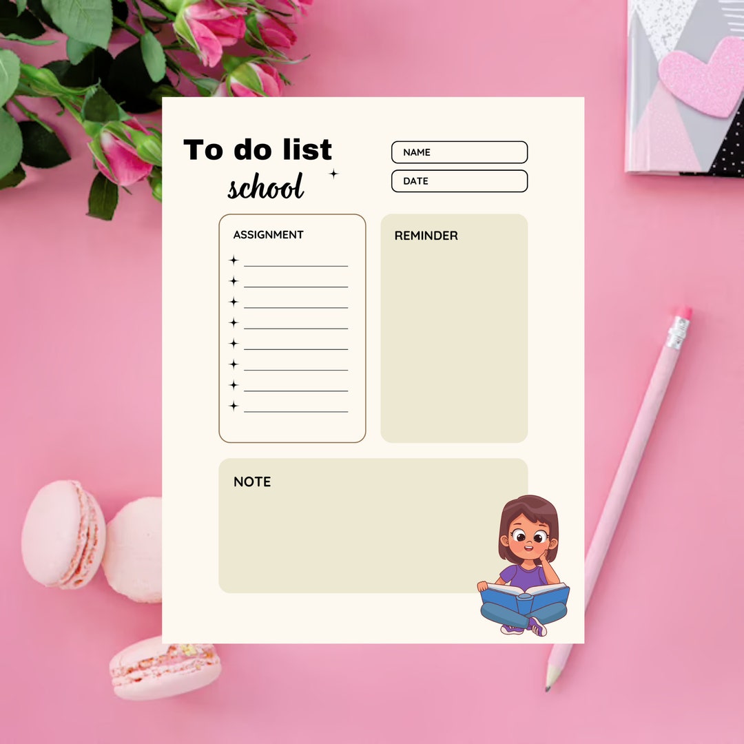 School To-do List Template | Printable Student Organizer | Daily Task ...