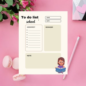 School To-do List Template | Printable Student Organizer | Daily Task ...