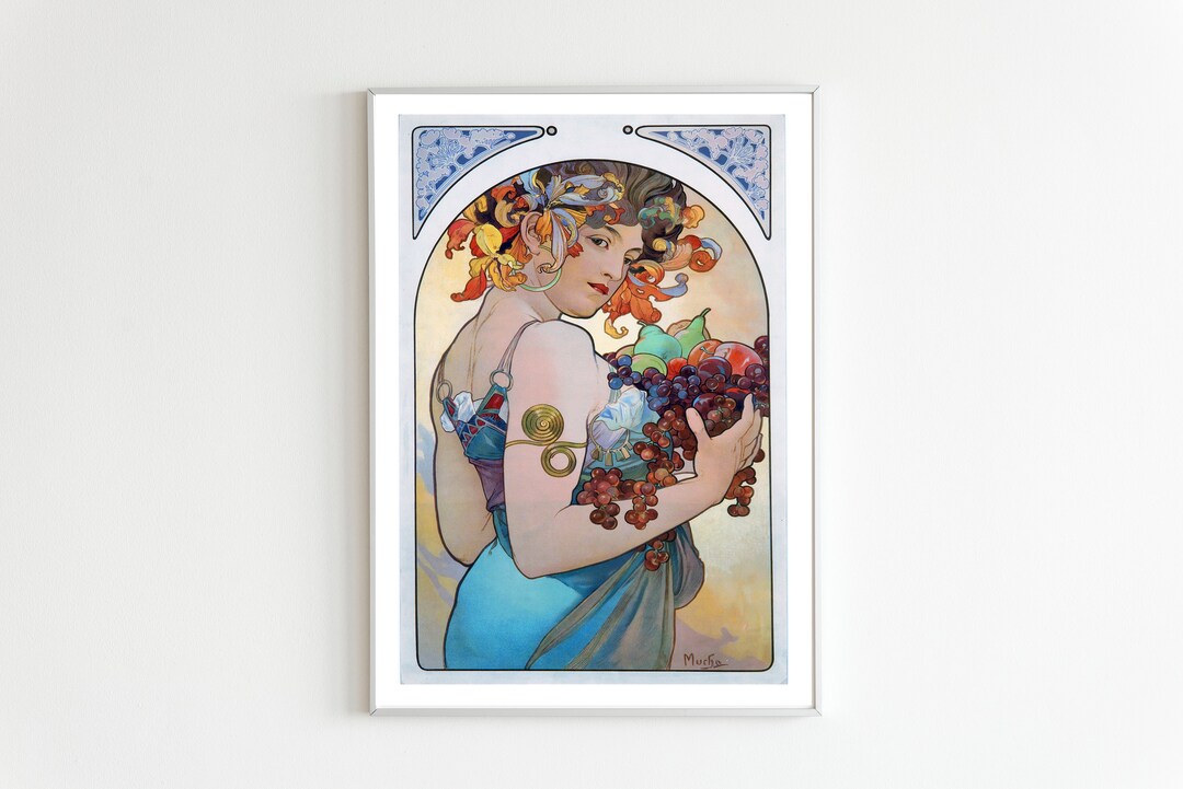 Fruit by Alphonse Mucha, Antique Fine Art, Art Nouveau Wall Art ...